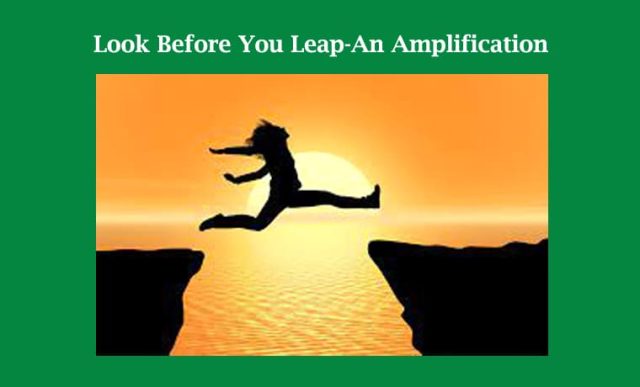 Look Before You Leap-An Amplification - Rabbi Masrur